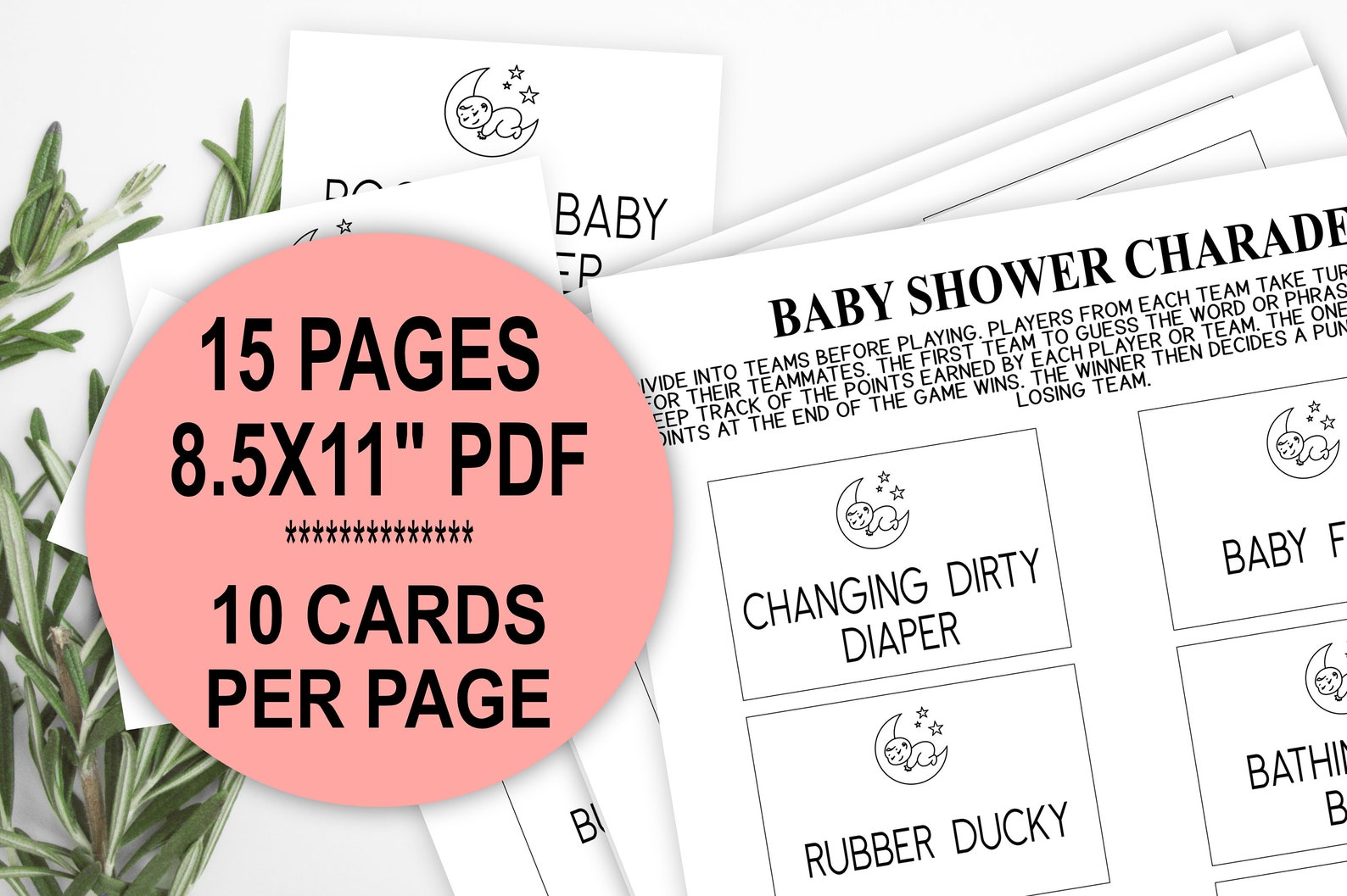Baby Shower Charades Cards Pictionary Fun Baby Shower Games Etsy Baby Shower Charades Cards Pictionary Fun Baby Shower Games Etsy