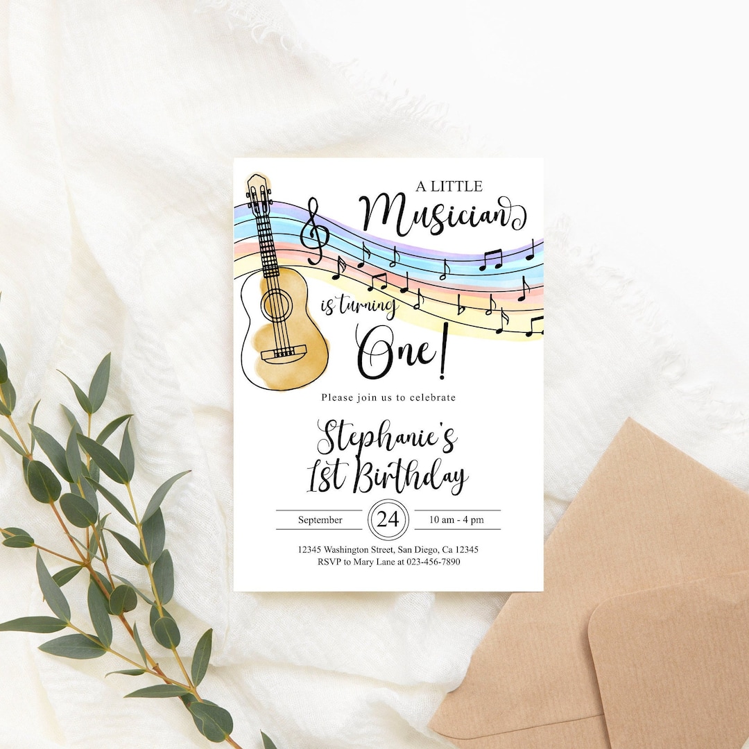 Editable Music Birthday Invitation Music Invitation Musician Birthday ...