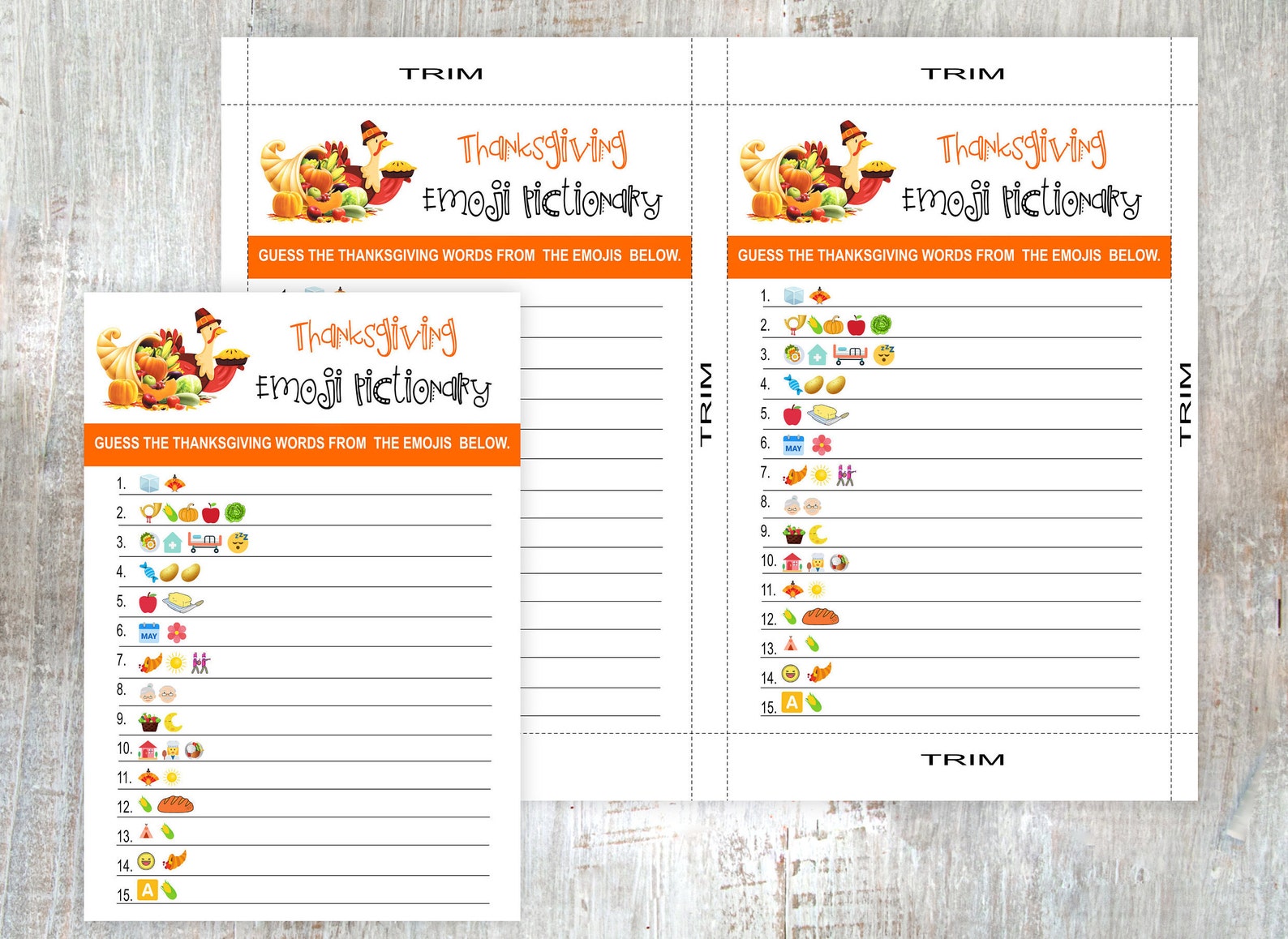 Thanksgiving Emoji Pictionary Game, Thanksgiving Emoji Pictionary ...