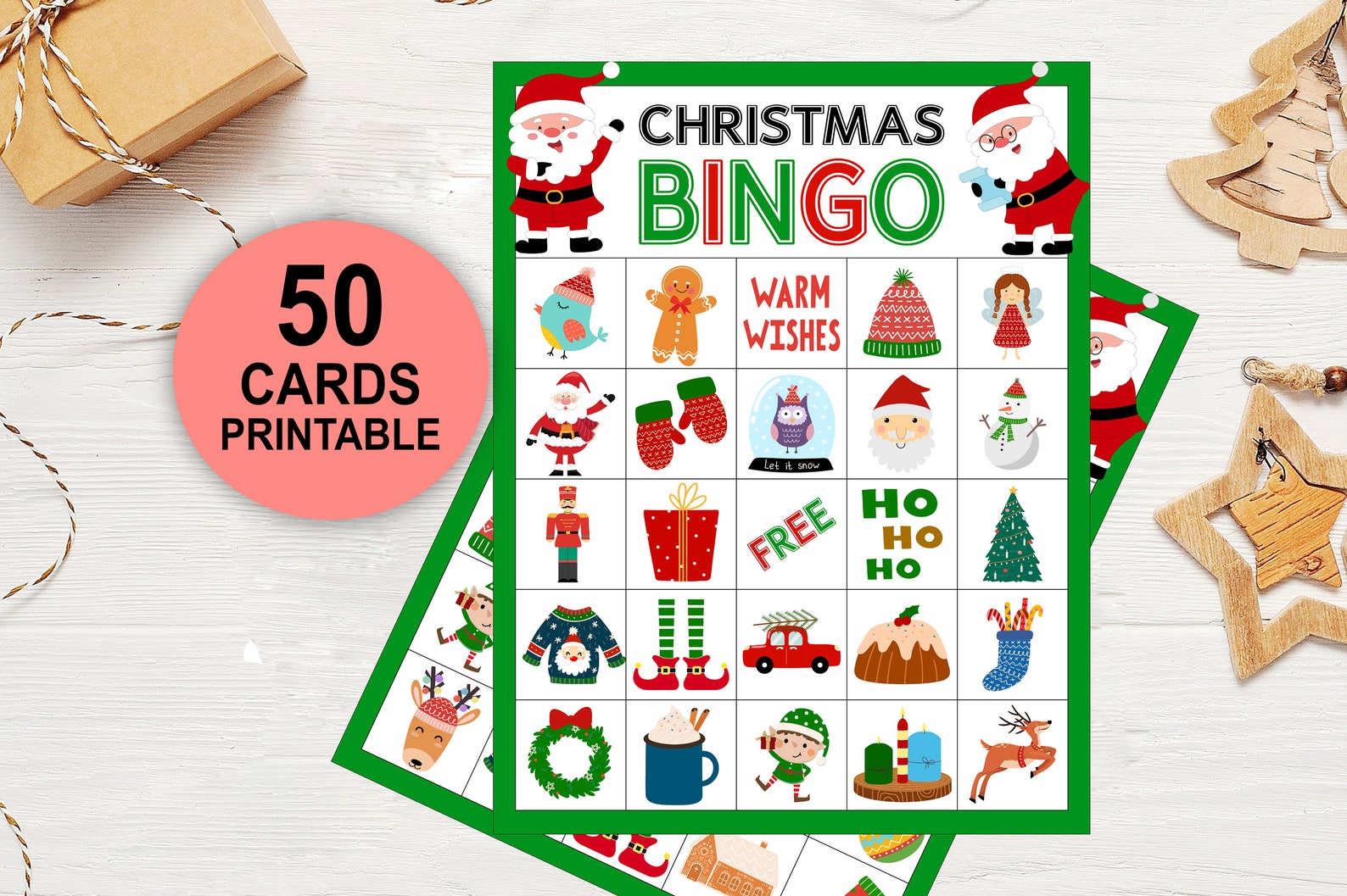 Christmas Bingo Game PRINTABLE Christmas Games for Kids and - Etsy