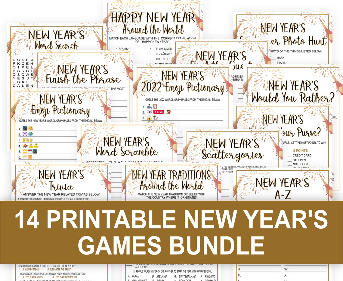 New Years Eve Party Games Bundle Set Pack New Years Eve Game - Etsy