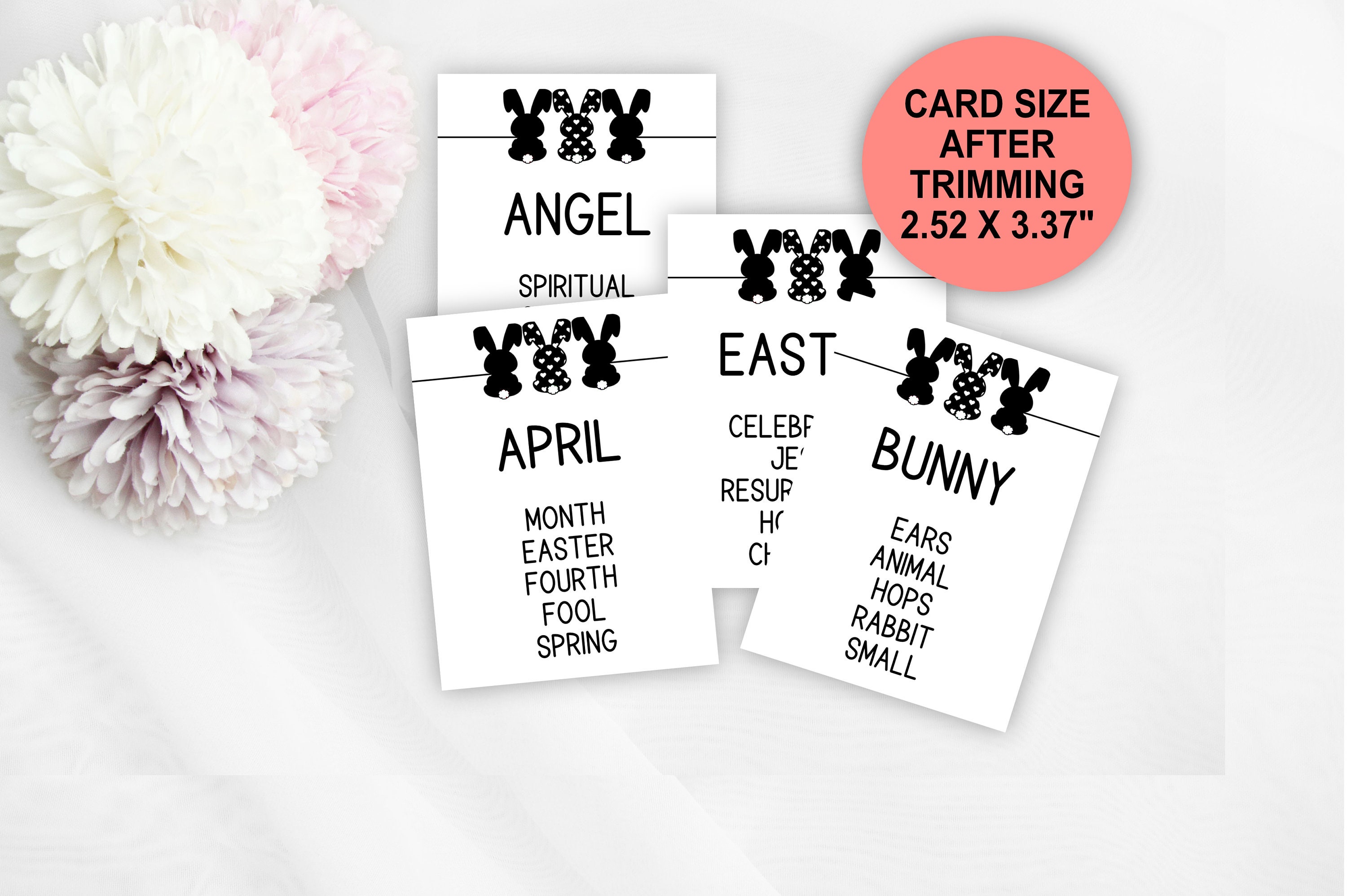 Easter Taboo Card Game Group Game family Printable Easter - Etsy