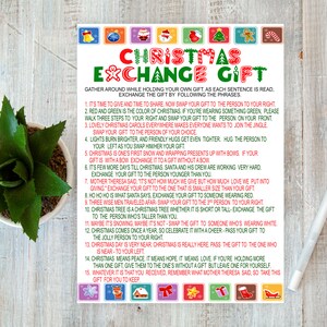 Exchange Gift Christmas Game, Printable Christmas Game, Gift Swap ...