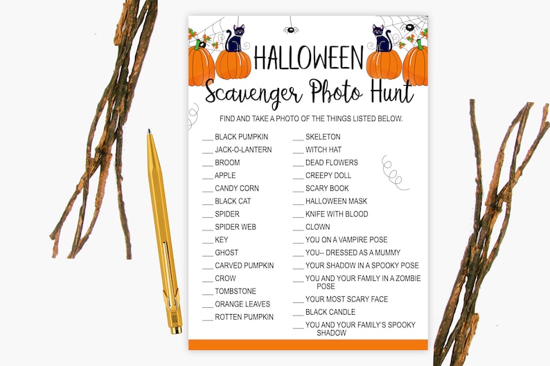 Halloween Scavenger Photo Hunt Scavenger Game Scavenger Hunt | Etsy