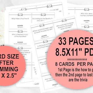 Bible Trivia Quiz Card Printable Bible Study Quiz Cards Bible Study ...