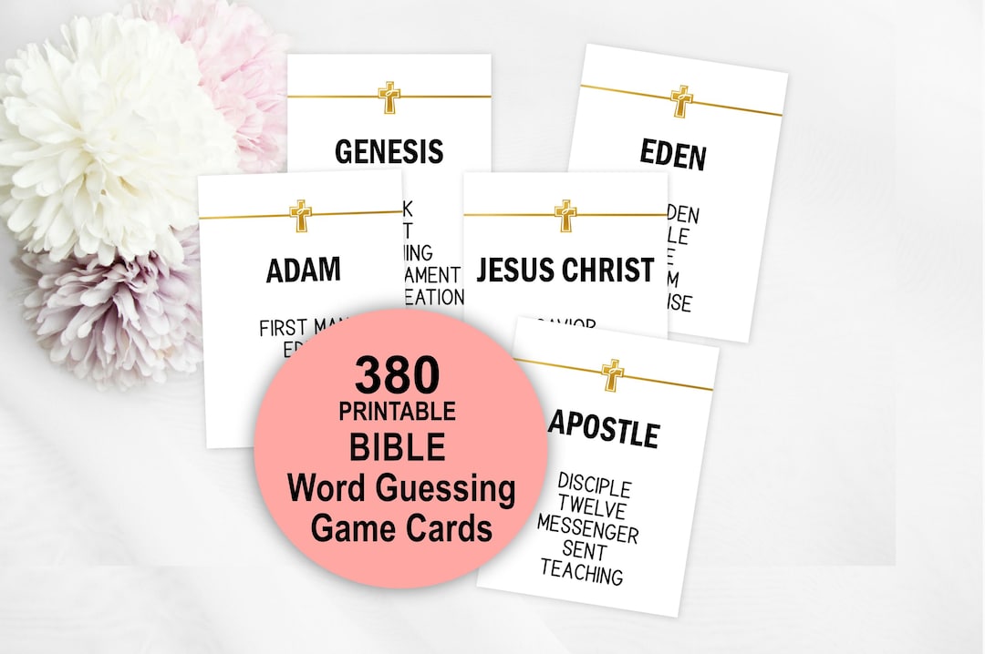 Bible Word Guessing Cards, Printable Family & Group Activity, Christian ...