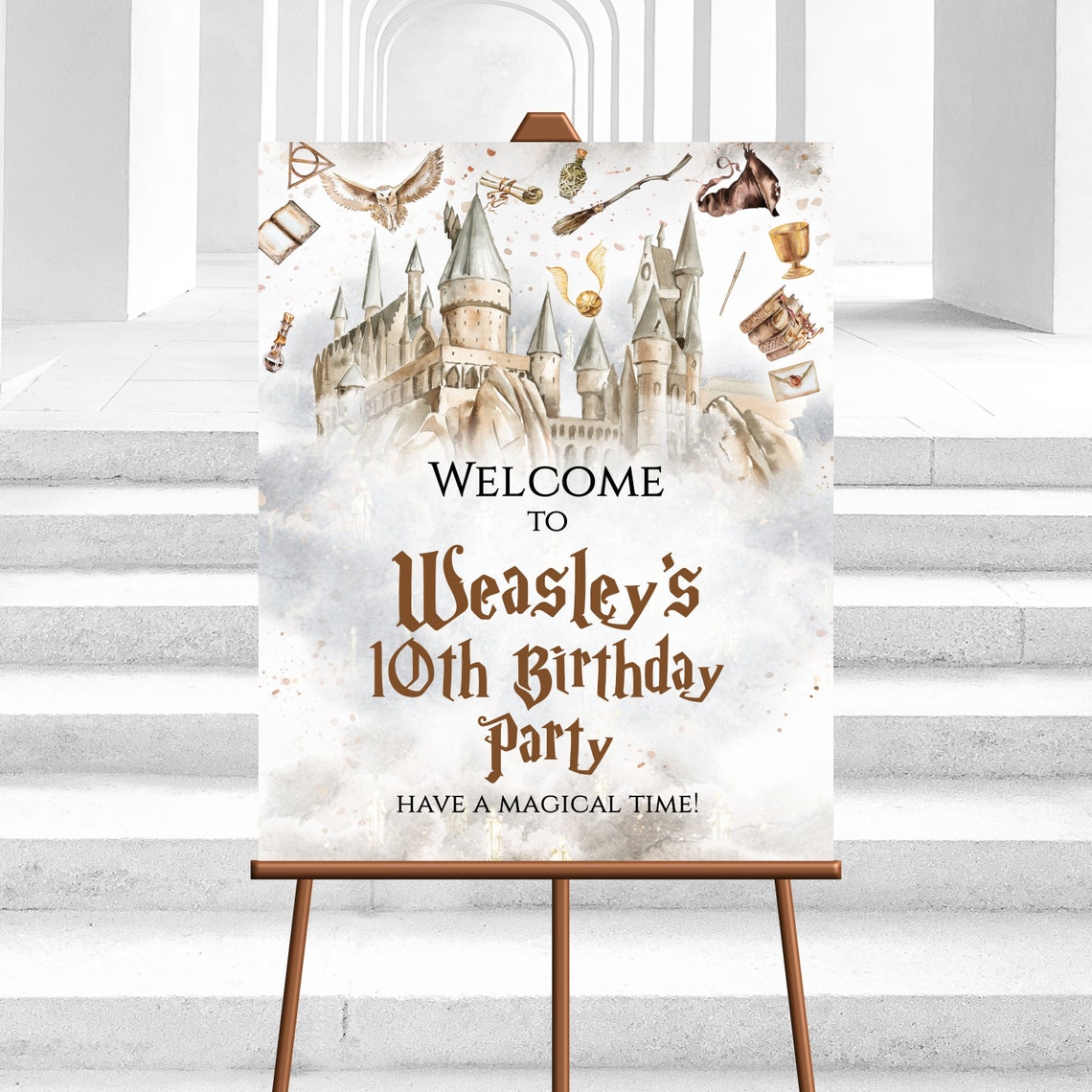 Editable Wizard Birthday Welcome Magic School Birthday Welcome - Etsy