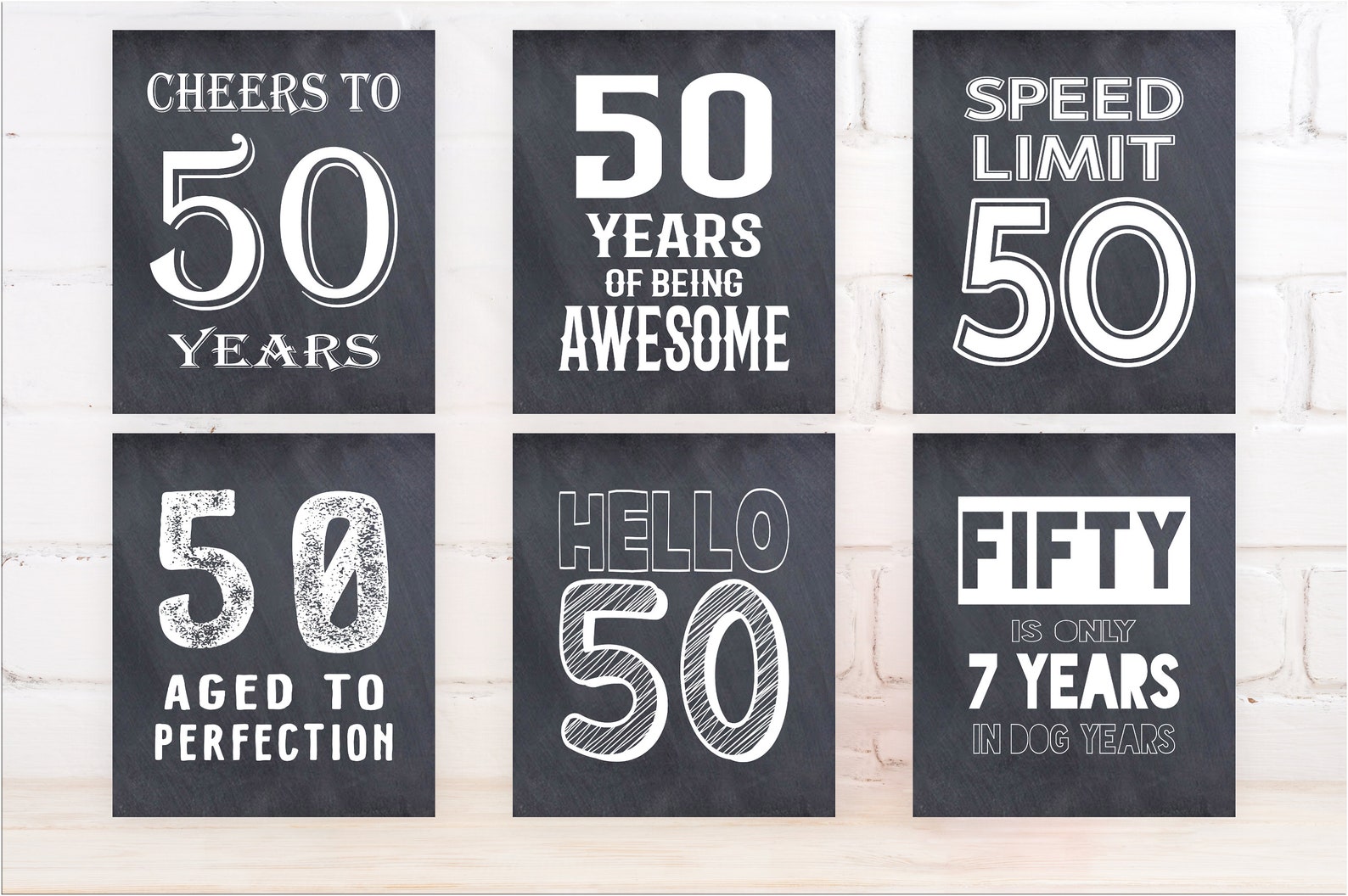 50th Birthday Signs Bundle Birthday Party Decorations 50th - Etsy
