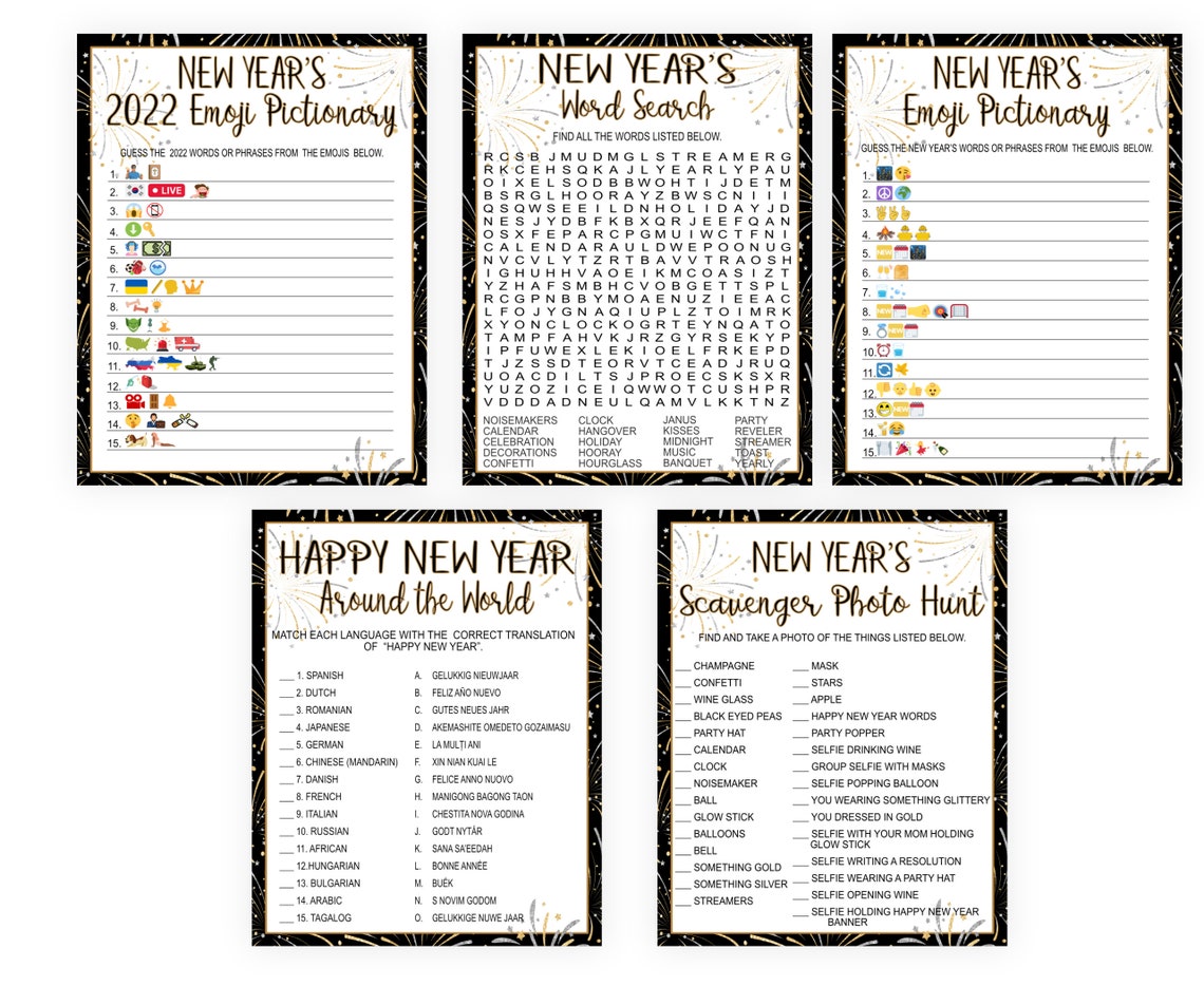New Years Eve Party Games Bundle Set New Years Game Pack New - Etsy