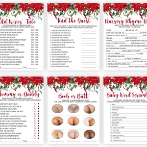 Christmas Baby Shower Games Bundle Package, Christmas Theme Baby Shower ...