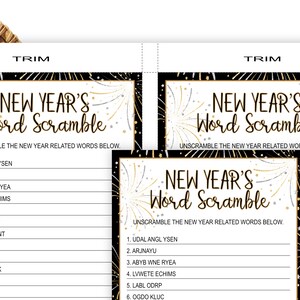 New Year's Eve Word Scramble Game, Word Scramble Game New Year, New ...