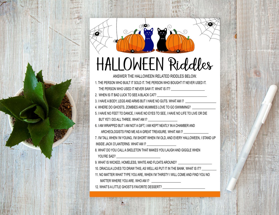 Halloween Riddles, Party Games, Halloween Party Game, Halloween Fun ...