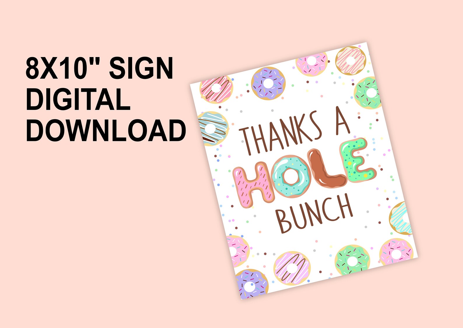 Donut Thank you Sign Donut Theme Birthday Sign Table Decor | Etsy