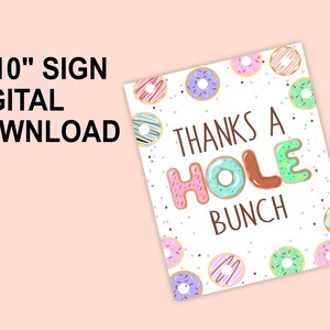 Donut Thank You Sign, Donut Theme, Birthday Sign Table Decor, Doughnut ...