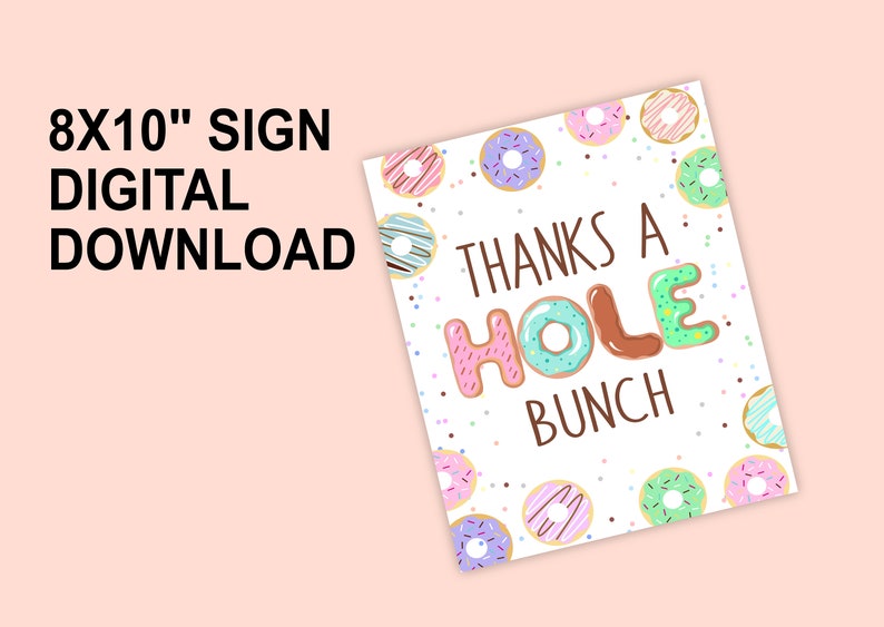 Donut Thank You Sign Donut Theme Birthday Sign Table Decor | Etsy