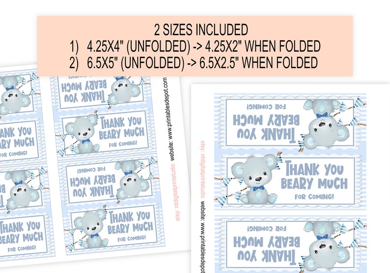 Bear Treat Bag Topper Favor Bag Topper Goody Bag Topper - Etsy