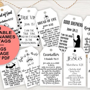 12 Days of Jesus Gift Tags, Jesus Names Gift Tags, Christmas Gift Tags ...