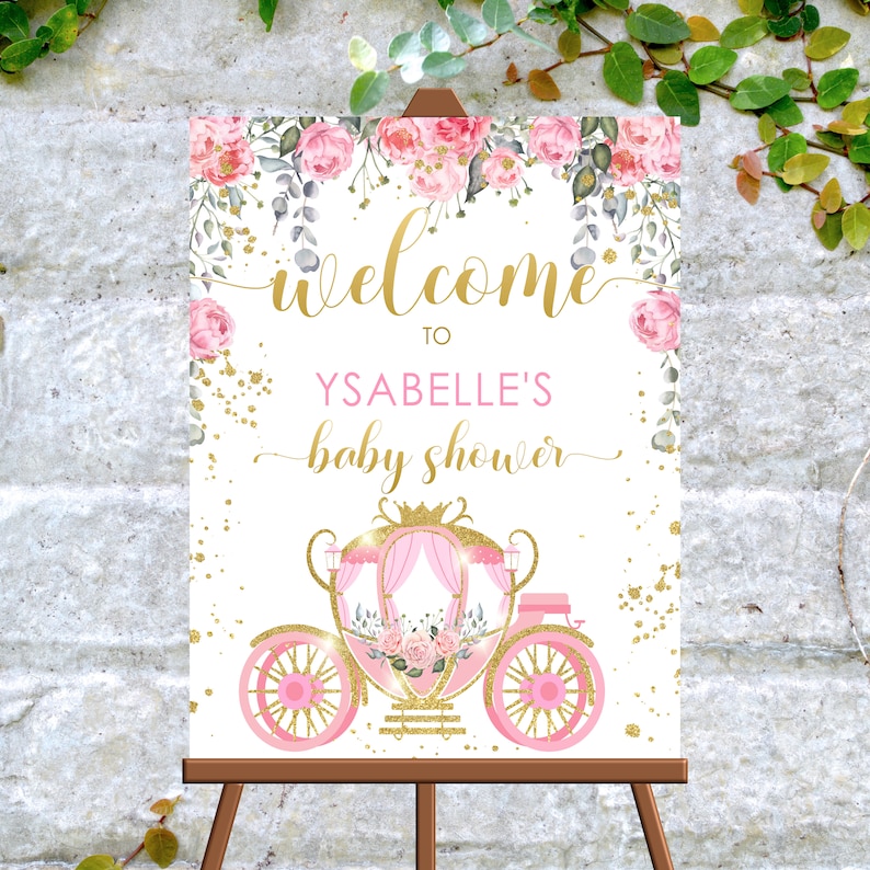 Editable Princess Welcome Sign Princess Baby Shower Welcome - Etsy