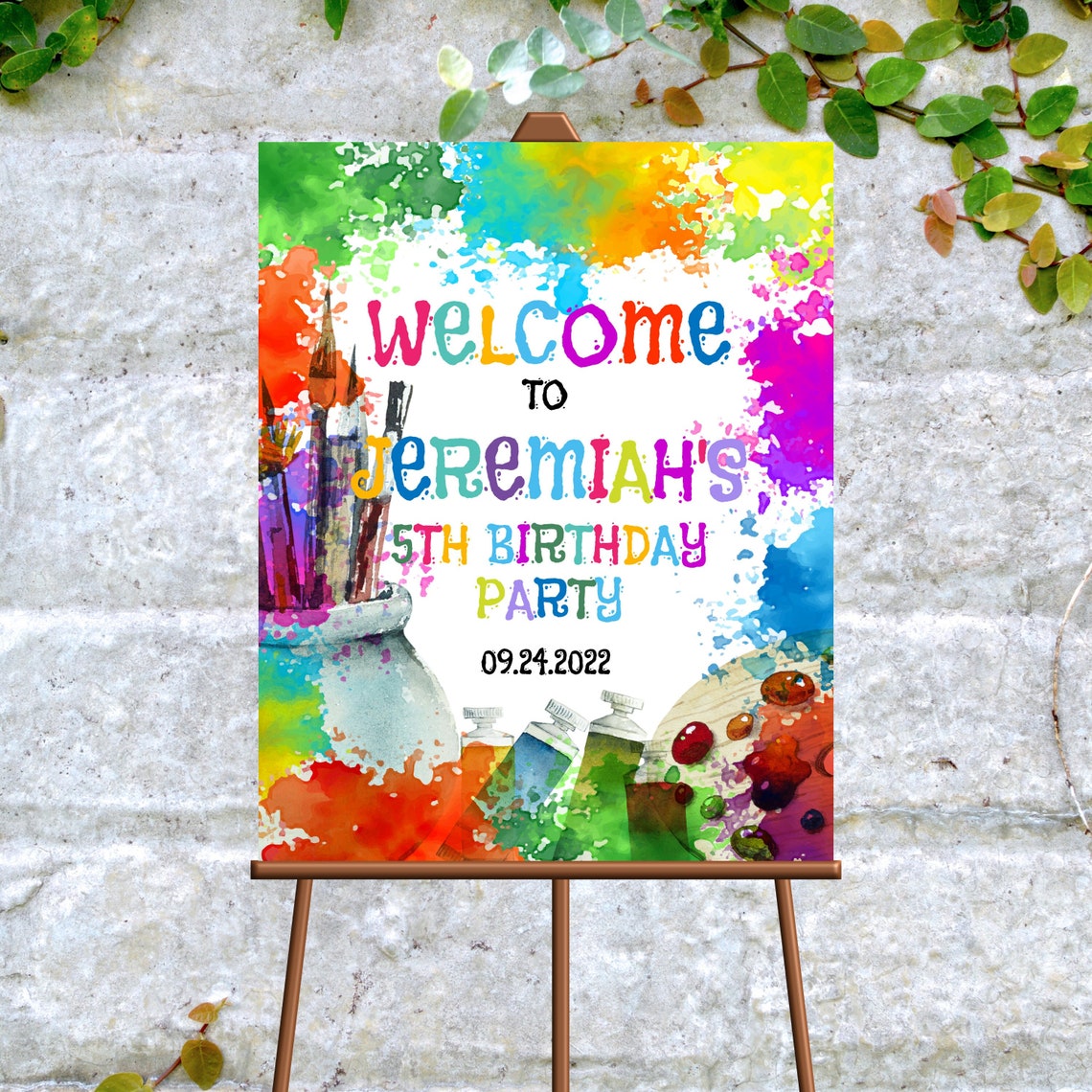 Editable Painting Welcome Sign Birthday Party Welcome Sign - Etsy