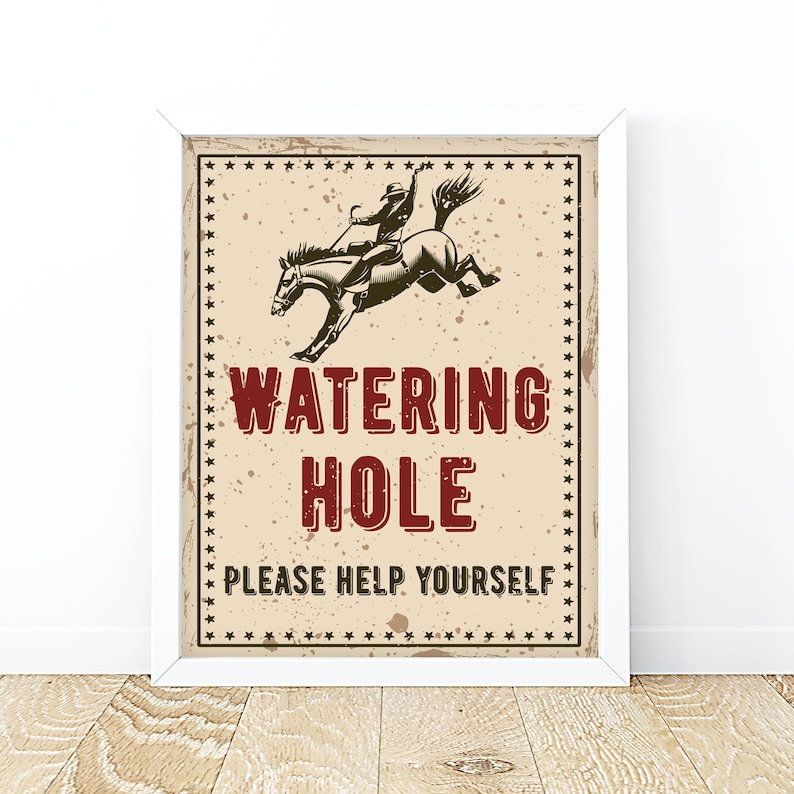 Watering Hole Sign Rodeo Table Decor Birthday Party Sign Baby | Etsy