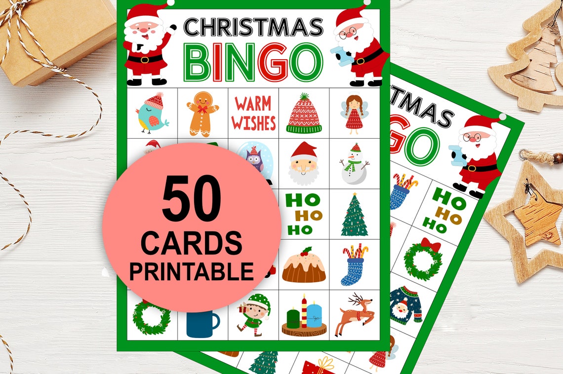 Christmas Bingo Game PRINTABLE Christmas Games for Kids and - Etsy
