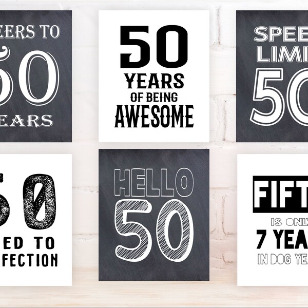 50th Birthday Table Signs for Men - Etsy