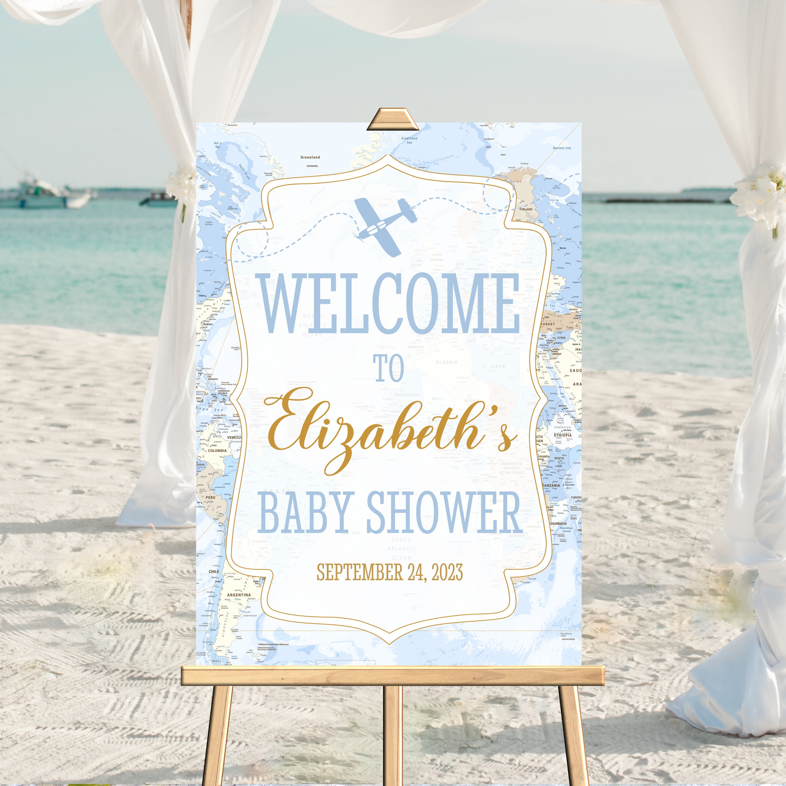 Editable Travel Welcome Sign Adventure Awaits Baby Shower Welcome Decor ...