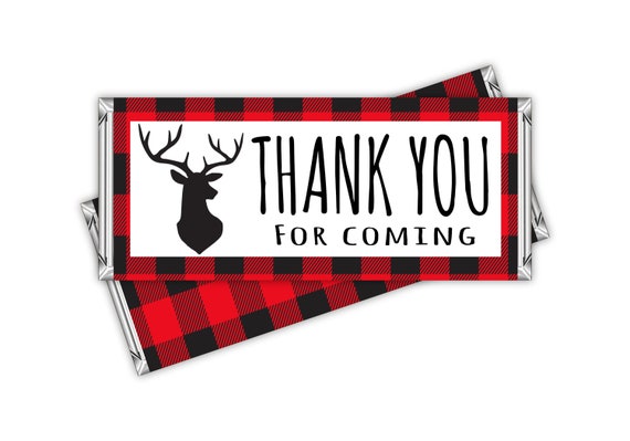Thank you for coming buck lumberjack Candy Bar Wrapper Baby | Etsy