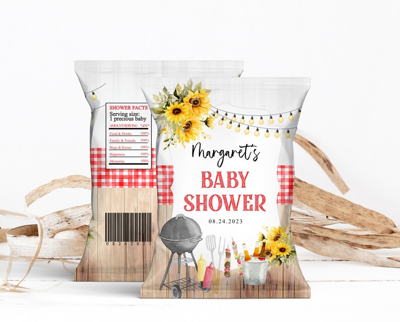 Editable BBQ Chip Bag Label Baby-q Baby Shower Chip Bag Backyard Shower ...