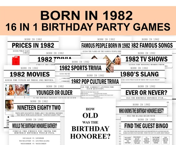 40th birthday party games for Men Women 40th Birthday Games Born in ...