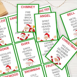 Christmas Taboo Card Game, Group Game , Family Game, Printable ...