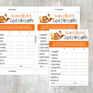 Thanksgiving Scattergories Game, Thanksgiving Game, Thanksgiving Fun ...