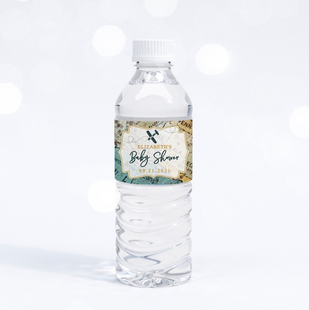 Editable Travel Water Bottle Label, Adventure Rustic Vintage PRINTABLE ...