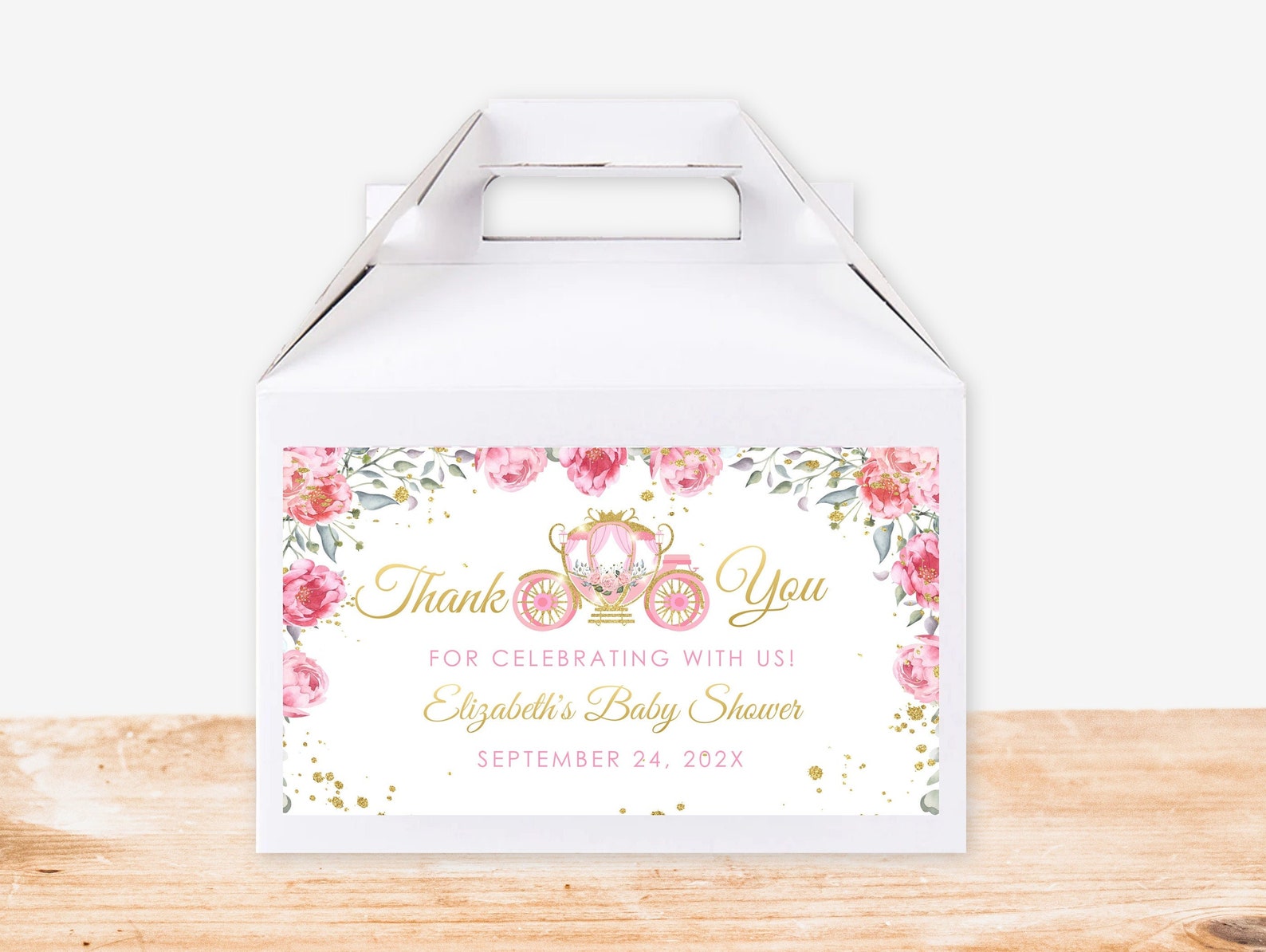 Editable Princess Gable Box Favor Label Gift Box Label - Etsy