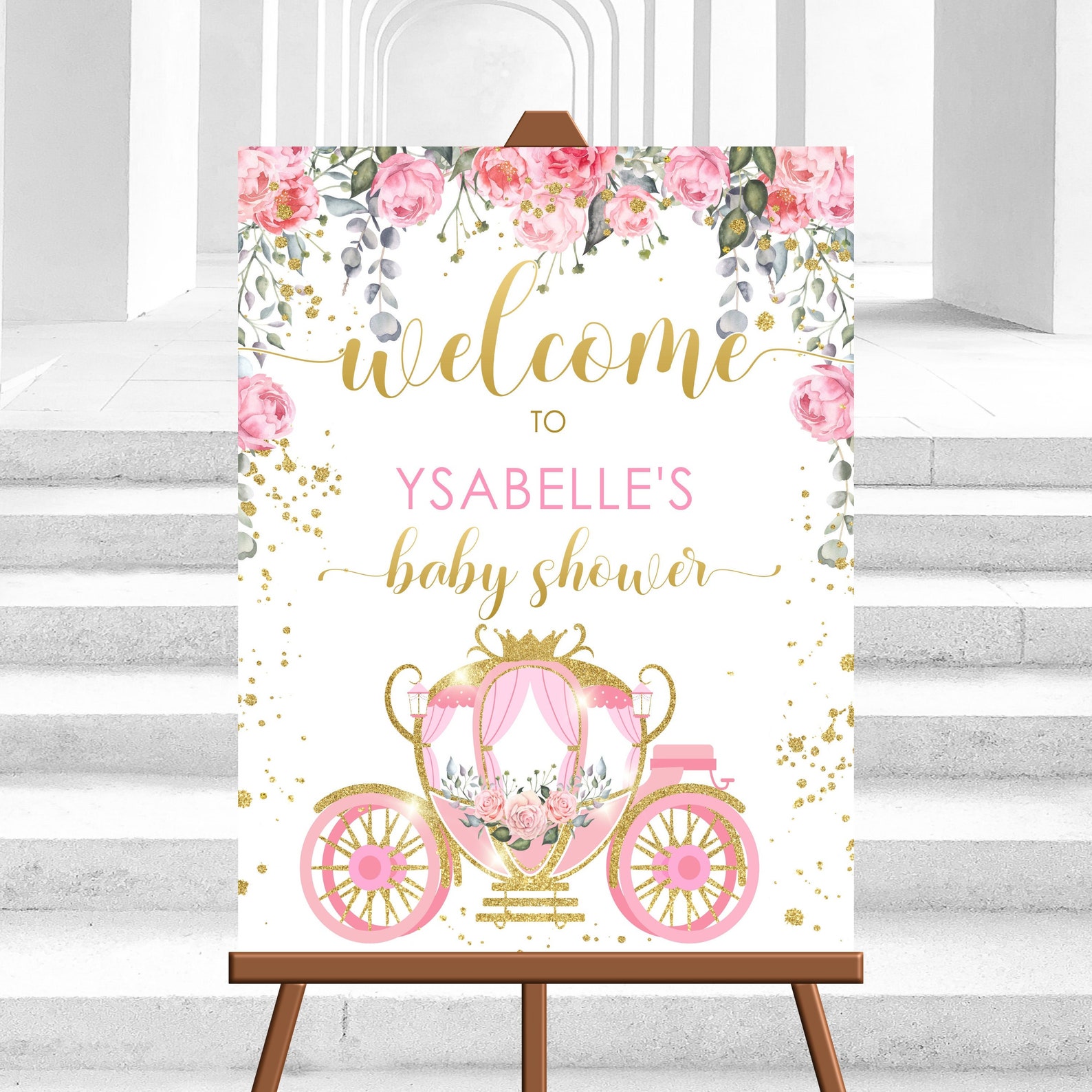 Editable Princess Welcome Sign Princess Baby Shower Welcome - Etsy