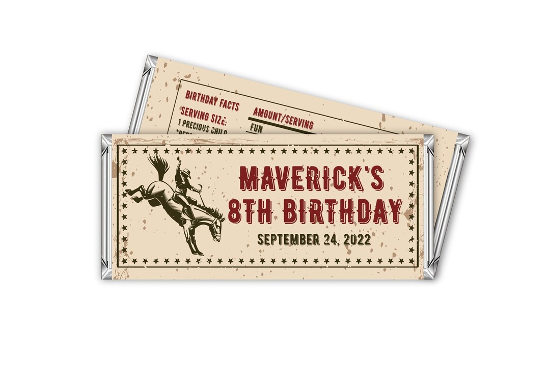 Editable Rodeo Candy Bar Wrapper Label Rodeo Horse Favor Label Birthday ...