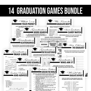 Black White Graduation Party Game Bundle Pack Printable, Who Knows the ...