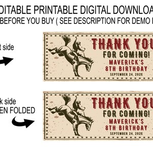 Editable Rodeo Treat Bag Topper Baby Shower Birthday Party Treat Bag ...