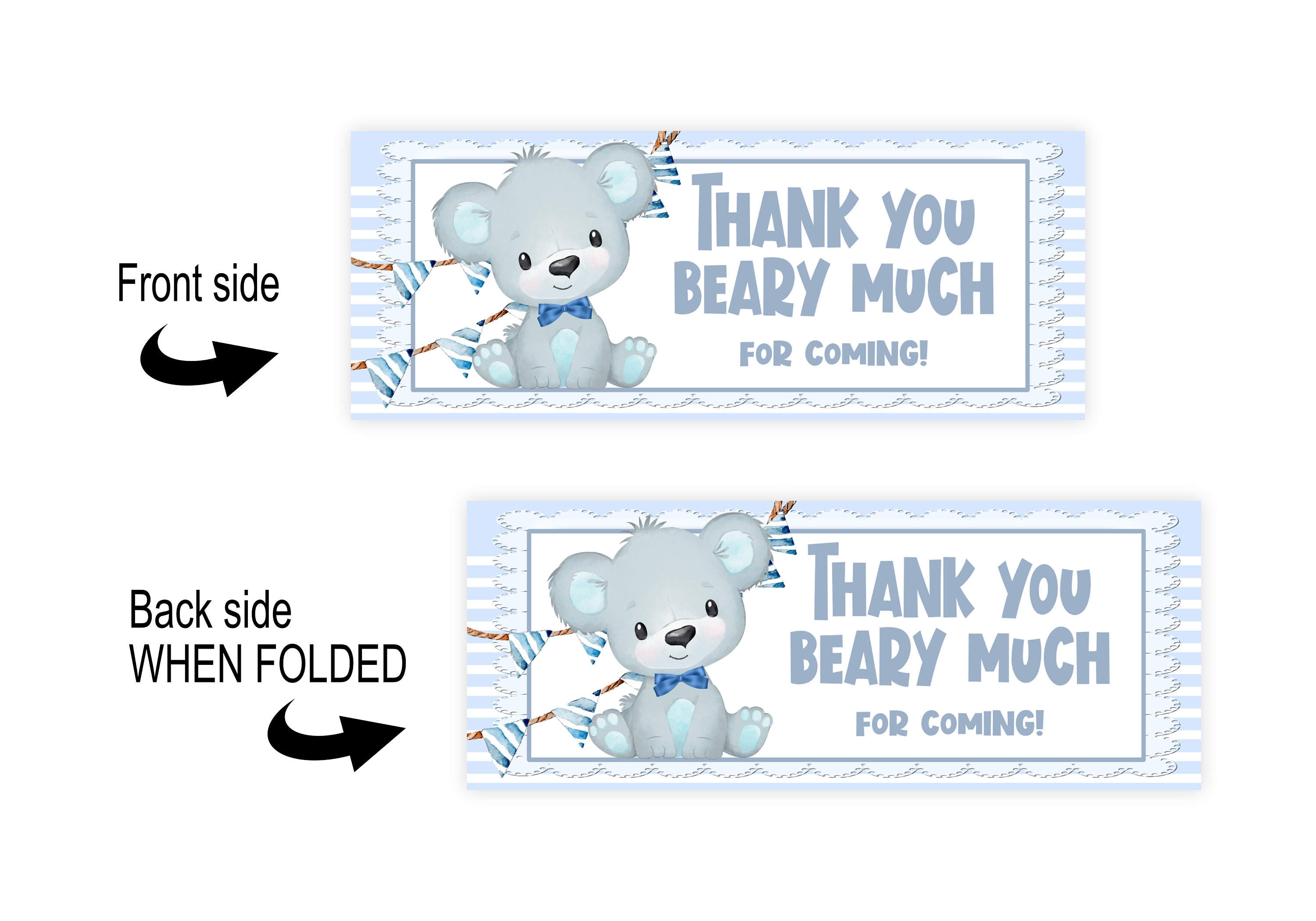 Bear Treat Bag Topper Favor Bag Topper Goody Bag Topper | Etsy