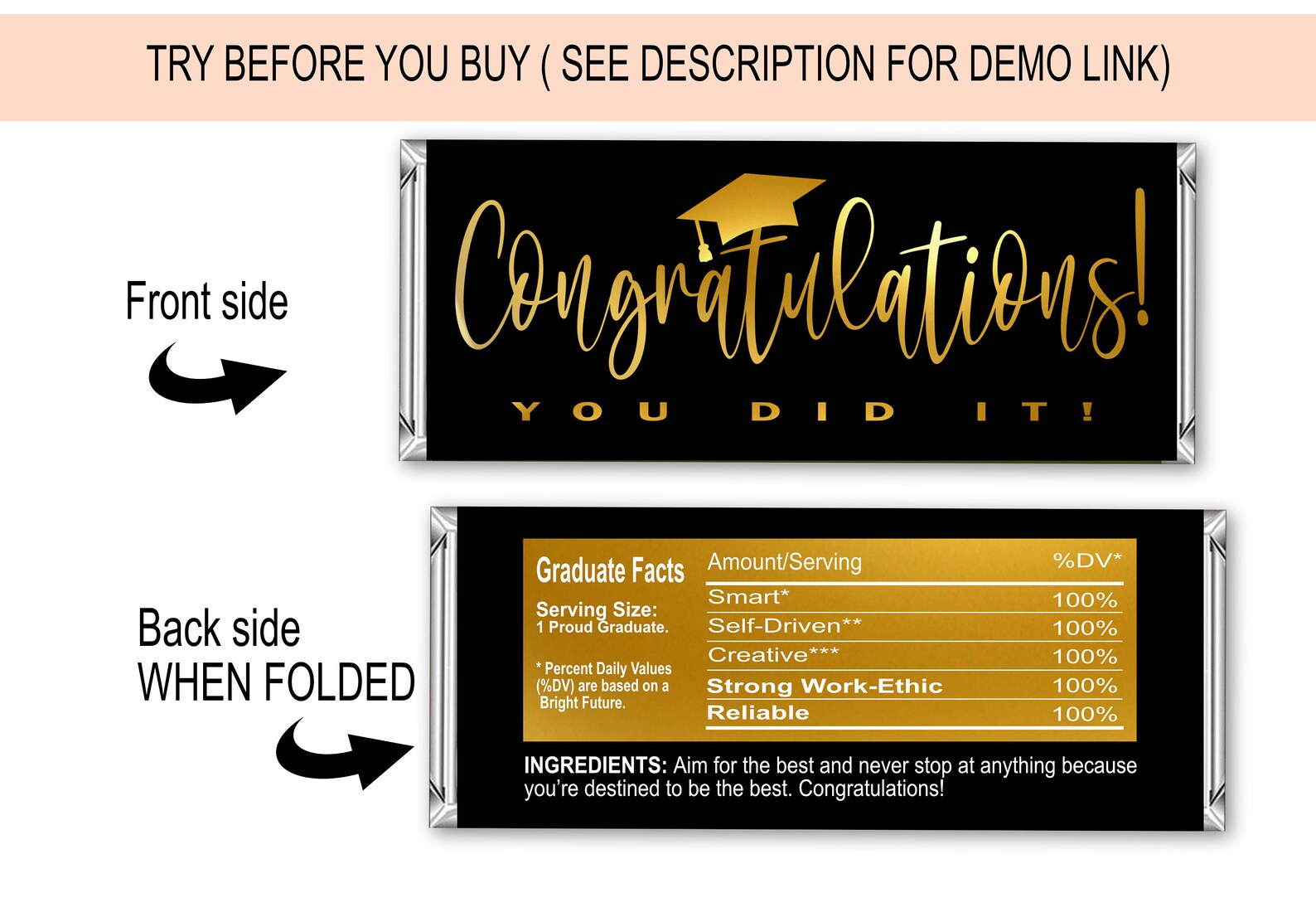 Graduation Day Candy Bar Wrapper Graduation Day Chocolate Bar - Etsy