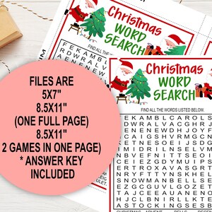 Christmas Word Search Game Fun Word Game Christmas Party Game Christmas ...