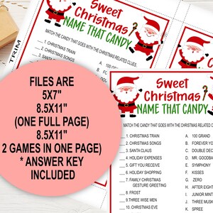 Christmas Candy Game Christmas Name That Candy Game Christmas Game ...