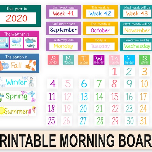 Kids Morning Board Activity Kids Toddler Preschool Daily - Etsy