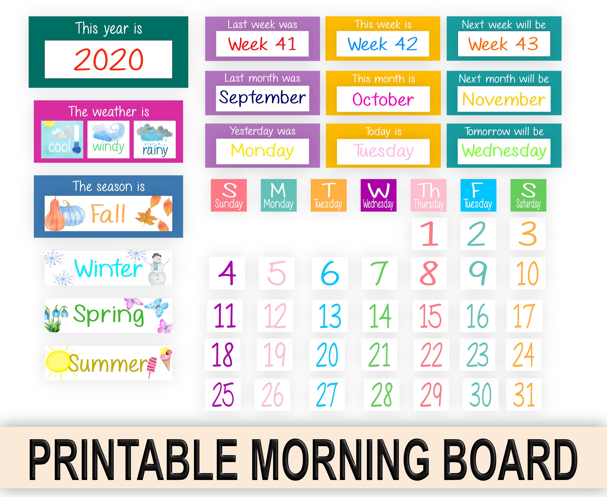 Kids Morning Board Activity Kids Toddler Preschool Daily - Etsy
