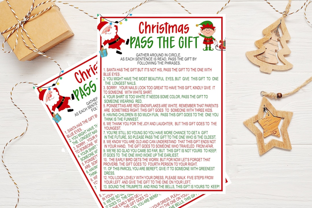 Christmas Pass the Gift Game Fun Gift Christmas Activity Game Christmas ...