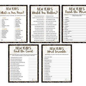 New Years Eve Party Games Bundle Set New Years Game Pack New Years Eve ...