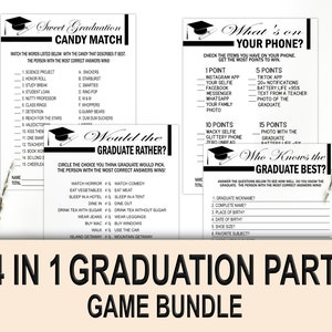 Black White Graduation Party Game Bundle Pack Printable, Who Knows the ...