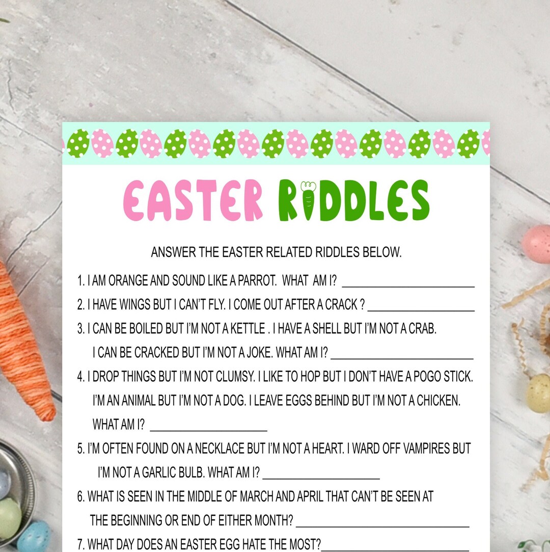 Easter Day Game, Easter Riddle Game, Fun Easter Day Game, PRINTABLE ...