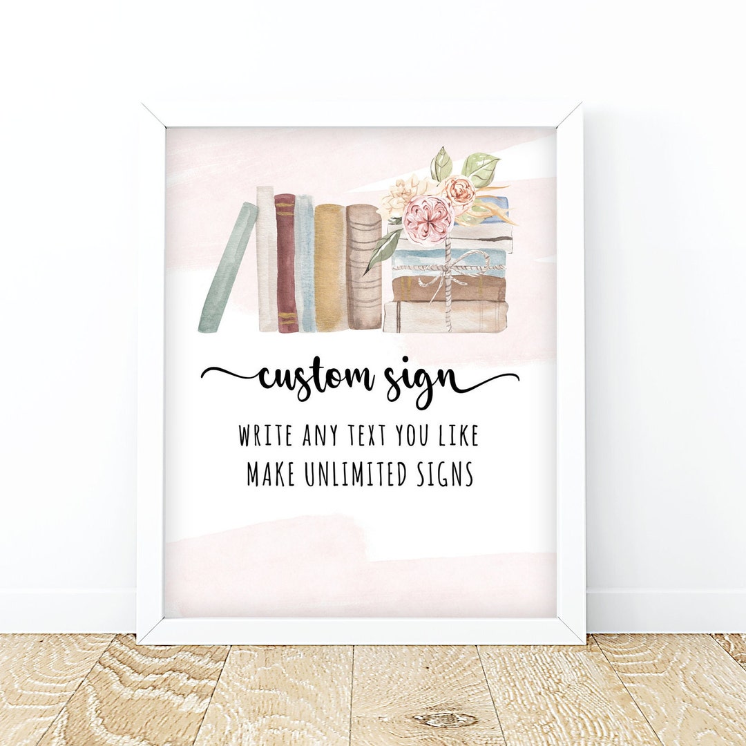 Editable Storybook Custom Sign PRINTABLE Books Baby Shower Birthday ...