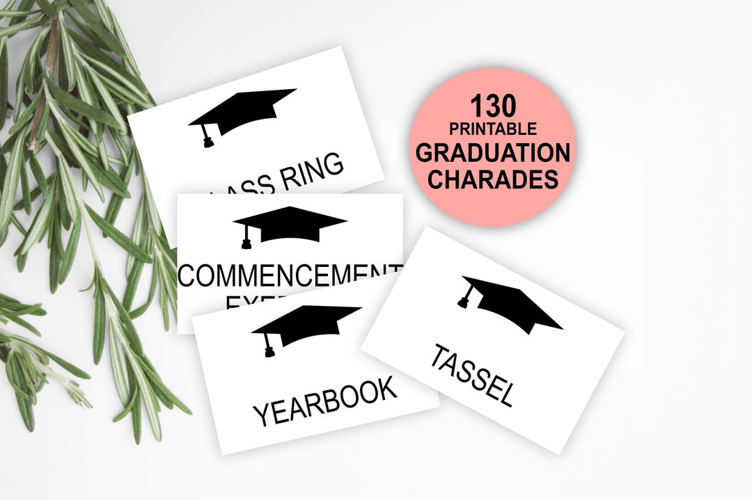 Printable Graduation Charades Game: 128 Cards (digital Download) - Etsy